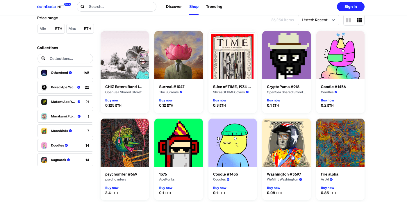 Coinbase NFT marketplace is now open to all